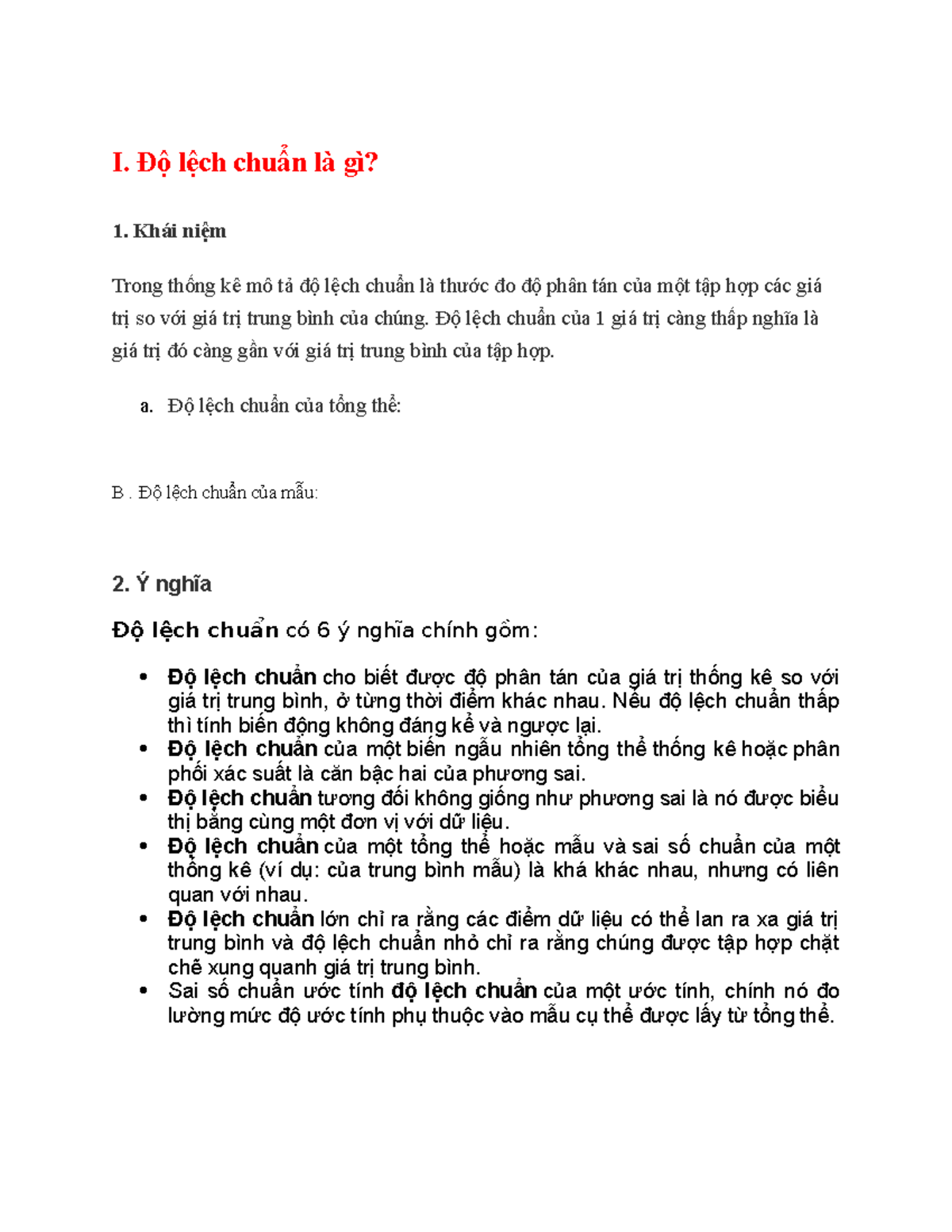 Haha - ùhfu - I. Độ lệch chuẩn là gì? Khái niệm Trong thống kê mô tả độ ...