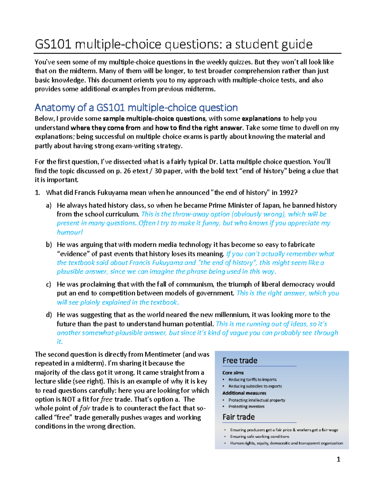 GS101 Multiple Choice Student Guide - GS101 multiple-choice questions ...
