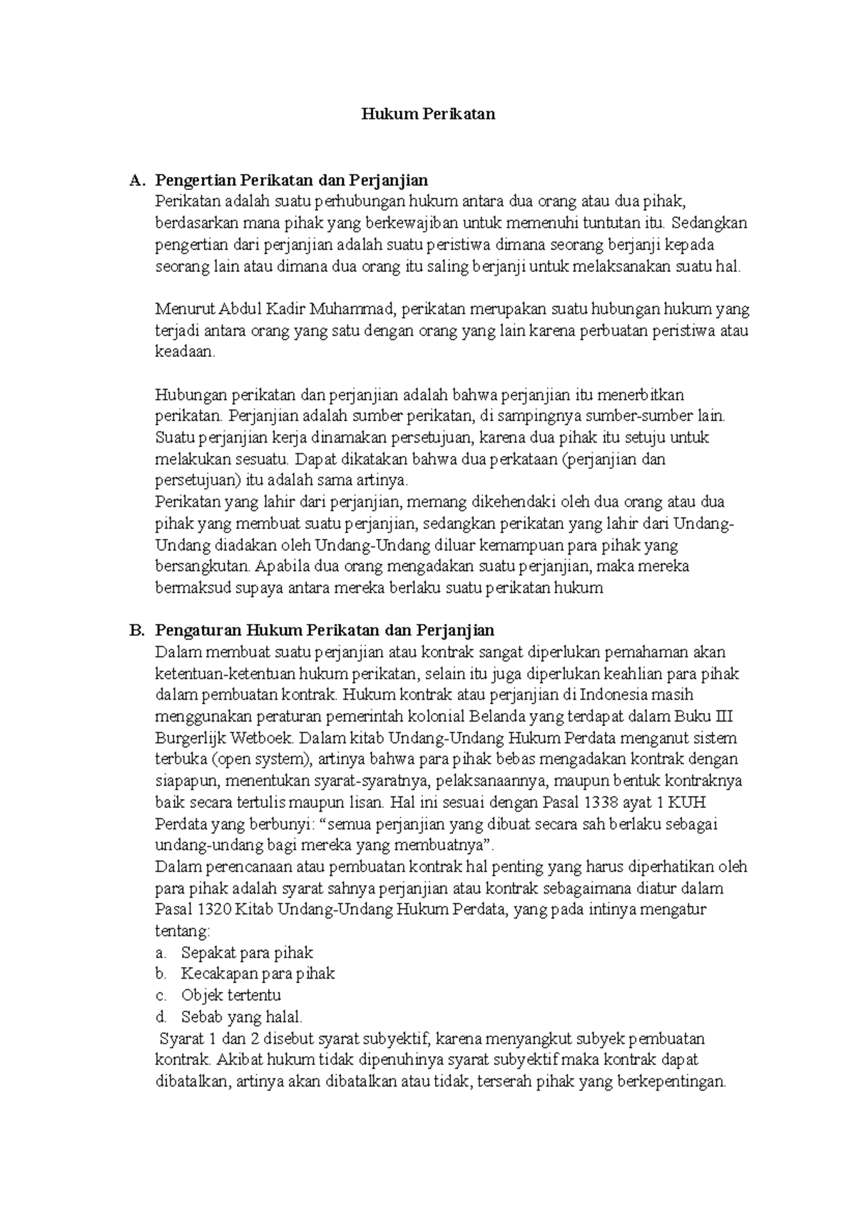 Hukum Perikatan - Pengertian Perikatan dan Perjanjian Perikatan adalah ...