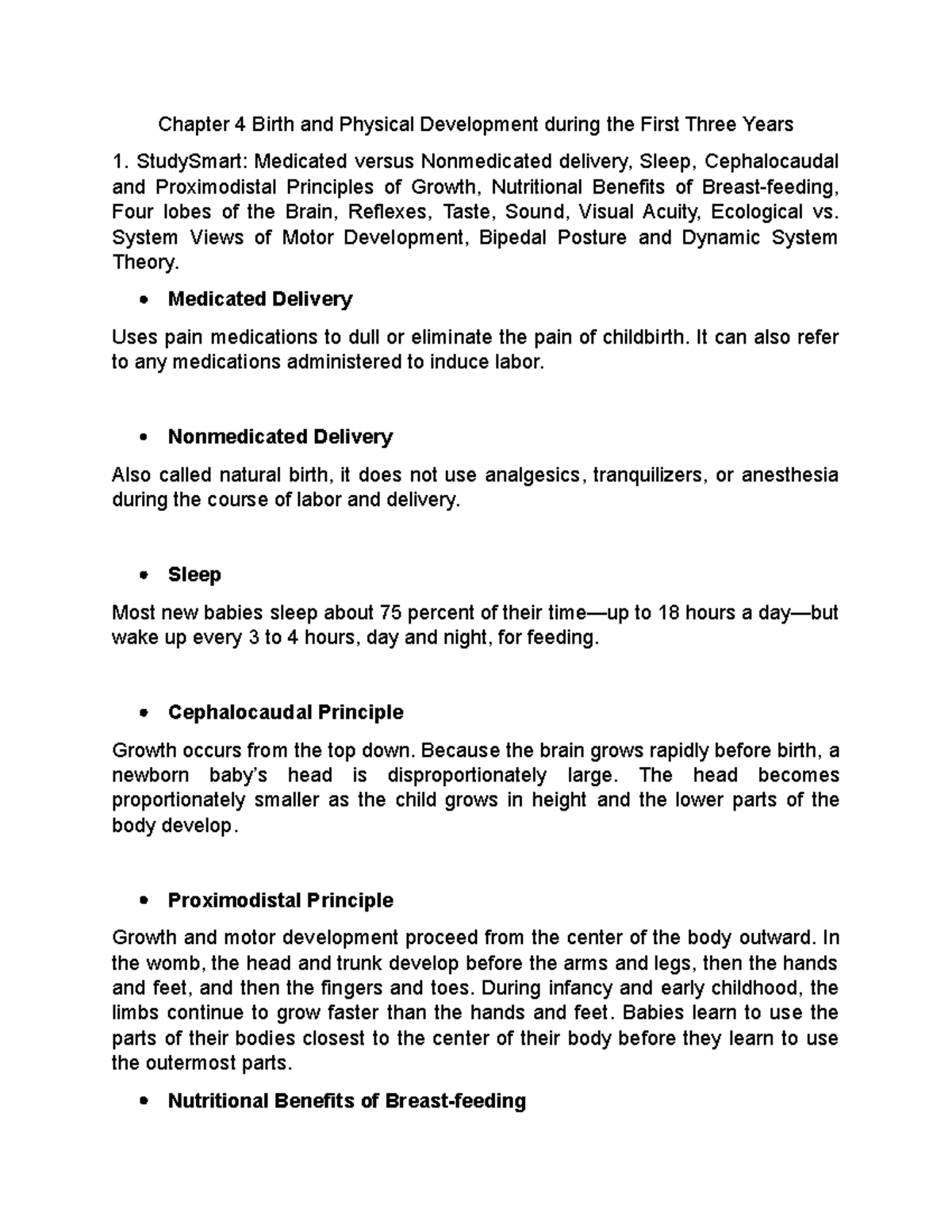 Chapter 4 Birth and Physical Development during the First Three Years ...