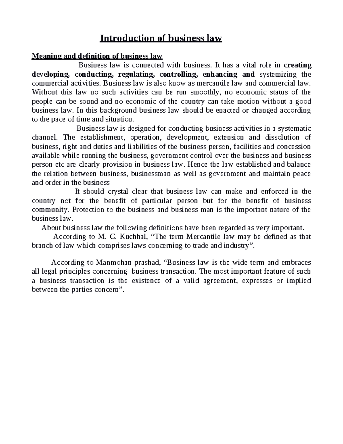 Introduction of Business law - Introduction of business law Meaning and ...