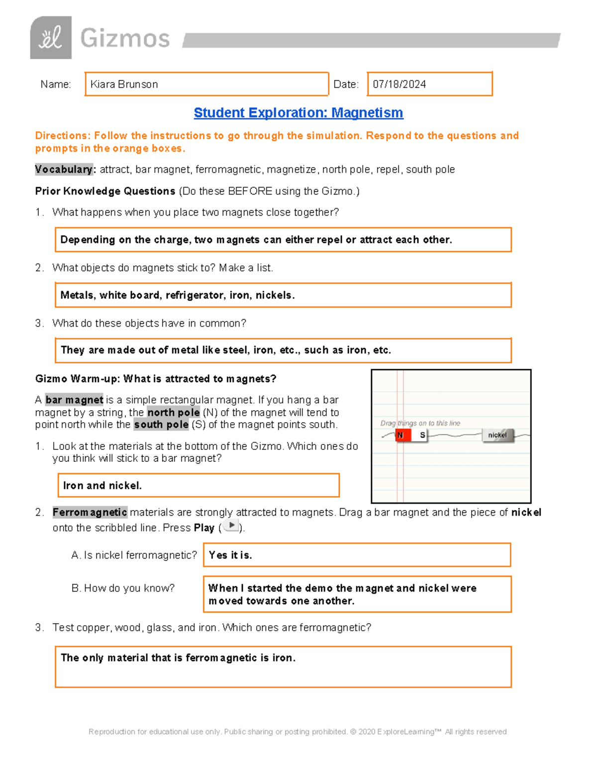 Copy of Module Nine Lesson One Assignment One - Name: Kiara Brunson ...