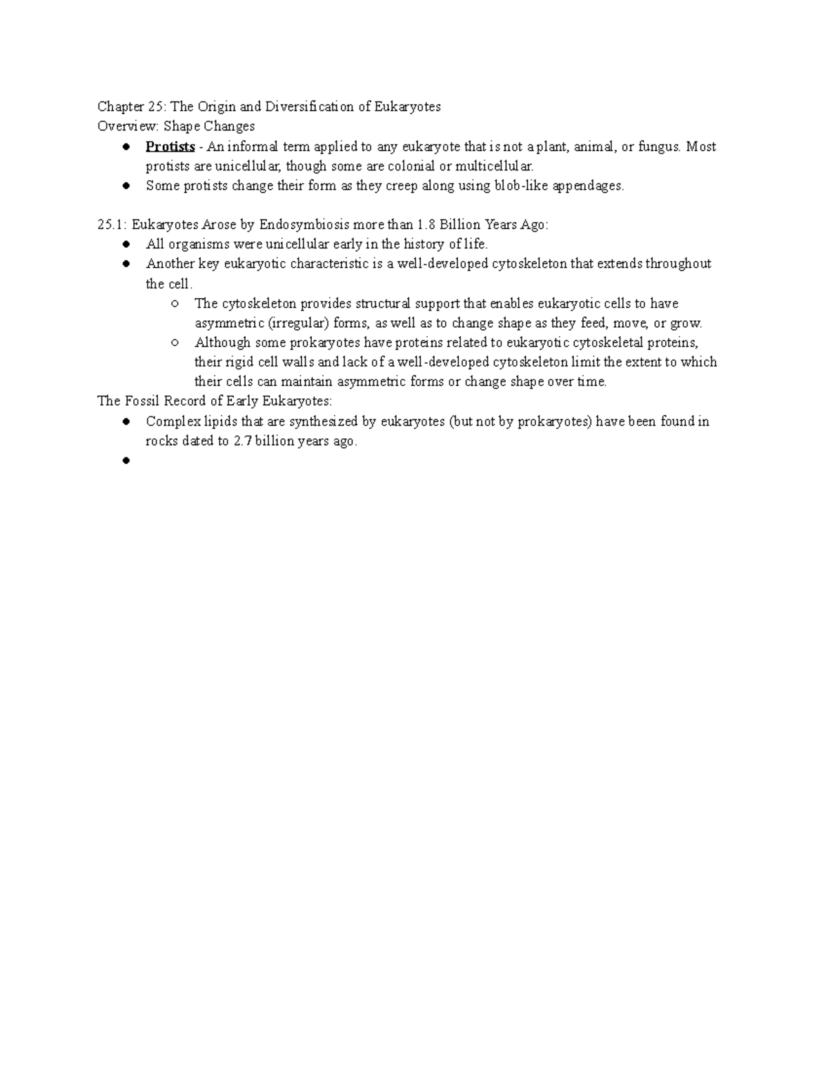 Chapter 25 - AP Biology notes that covered that specific topic either ...
