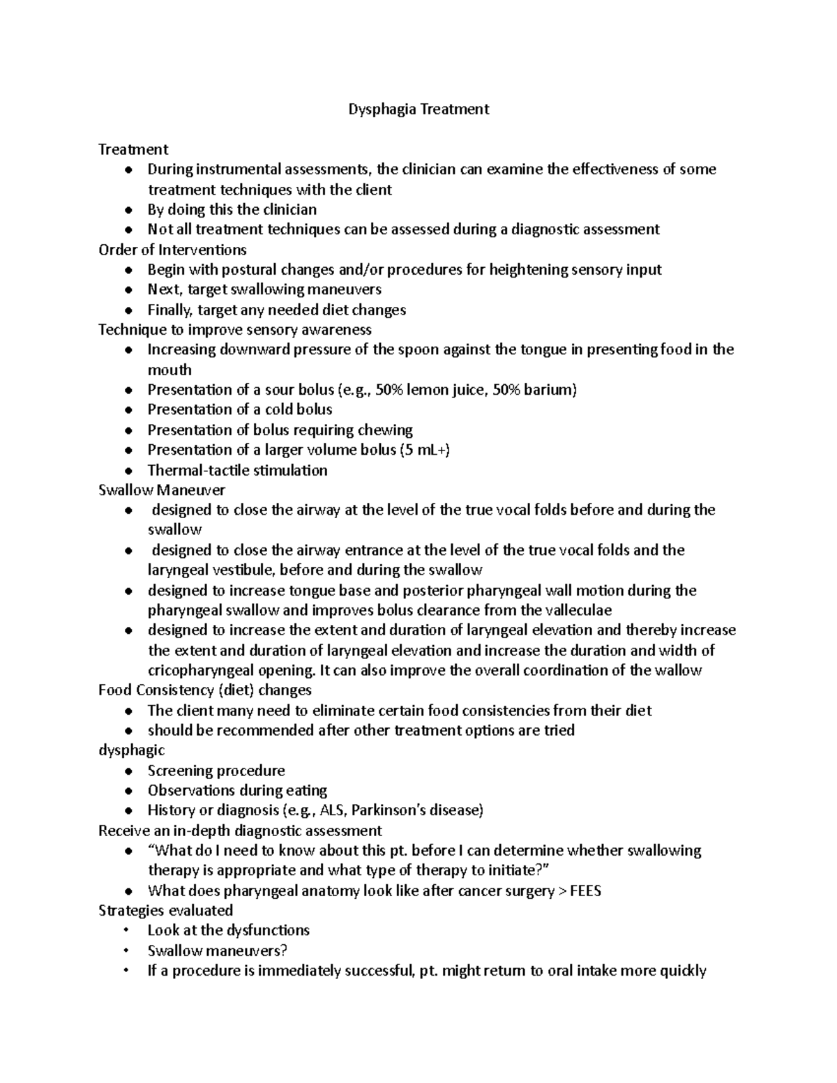 Dysphagia Treatment Notes - Dysphagia Treatment Treatment During ...