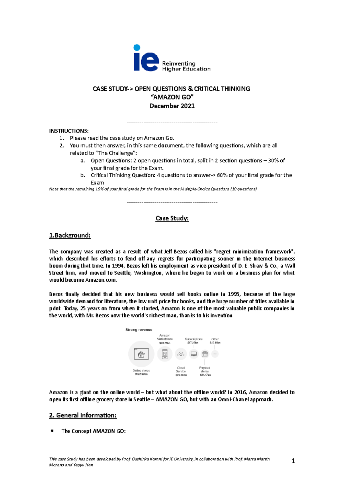 CASE Study Final EXAM DEC - CASE STUDY-> OPEN QUESTIONS & CRITICAL ...