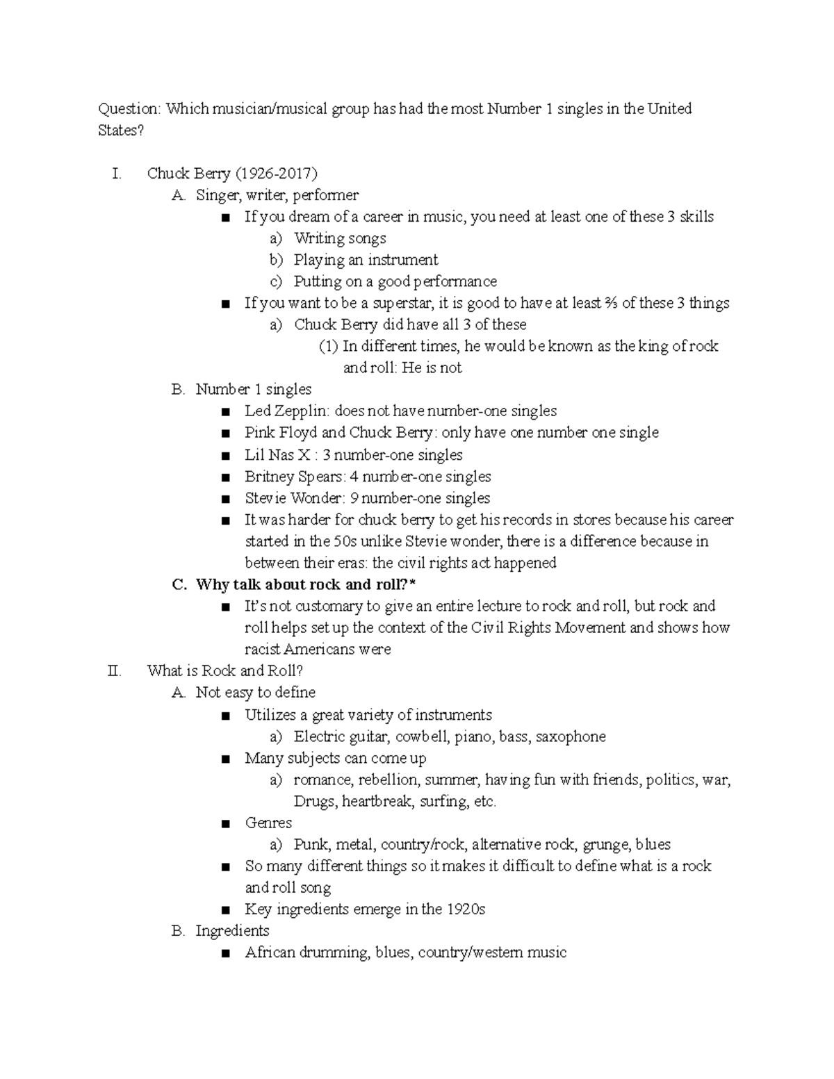 Lecture 12 Rock And Roll Question Which Group Has Had The Most