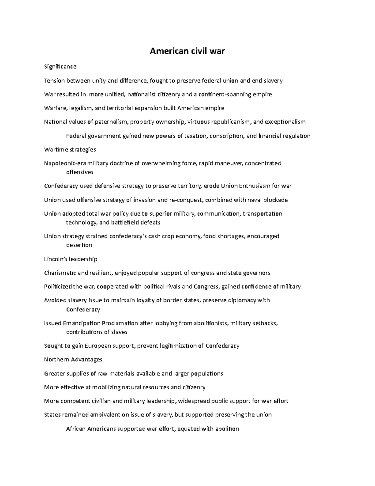 American civil war - American civil war Significance Tension between ...