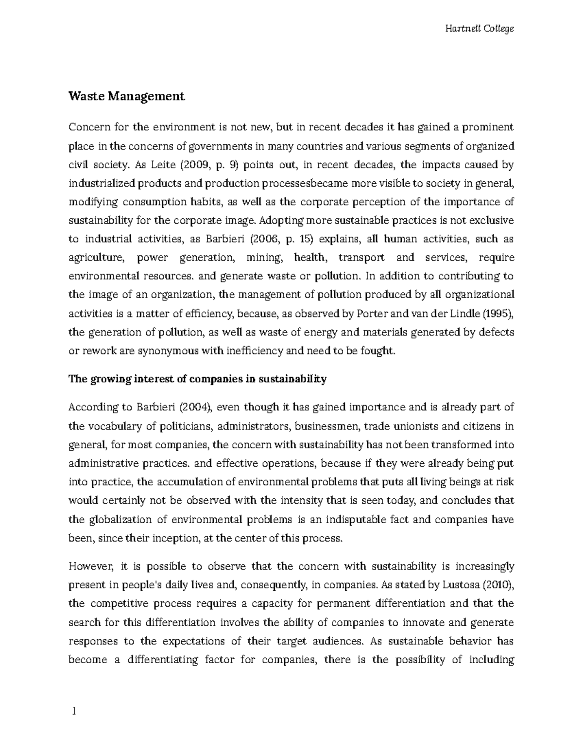 Waste Management. - Waste Management Concern for the environment is not ...