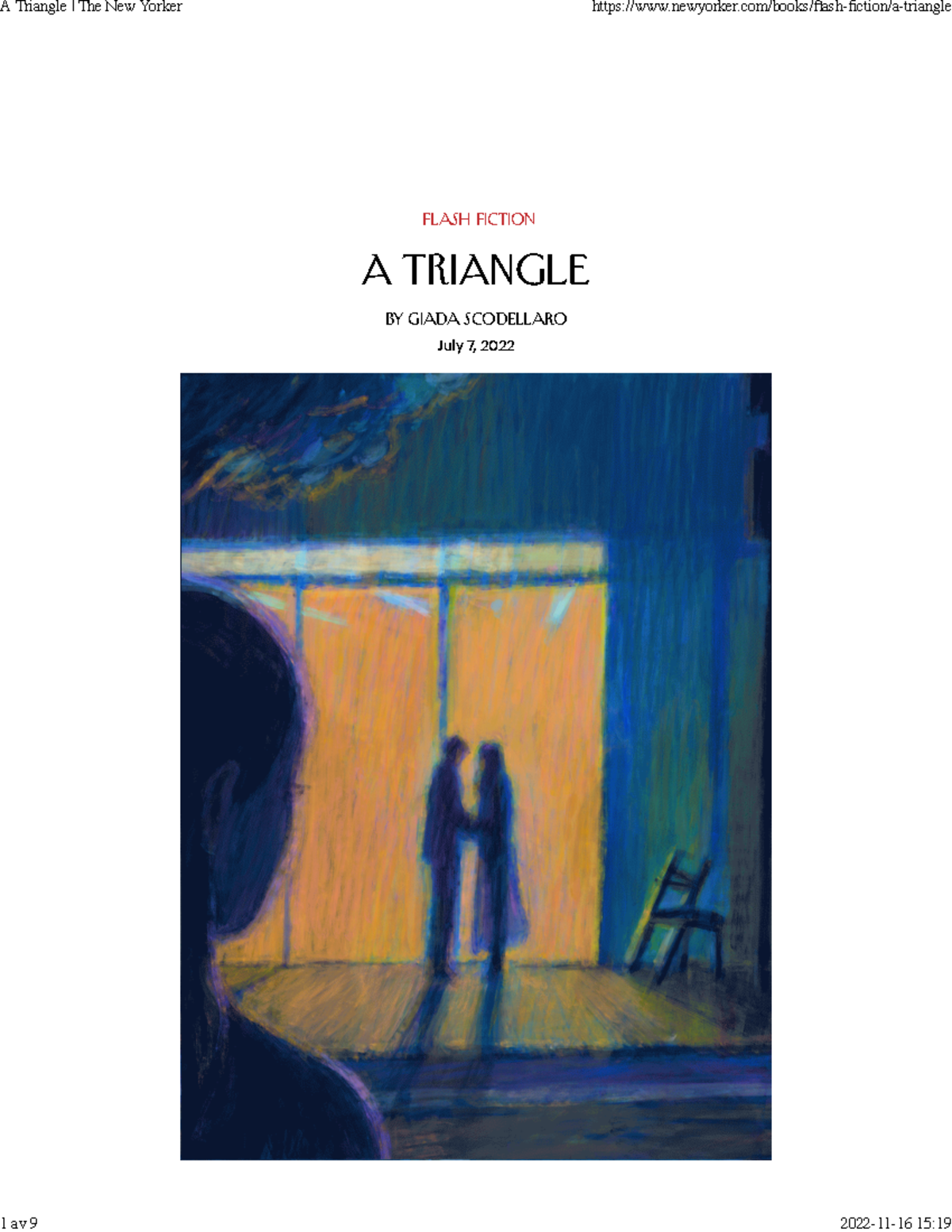 A Triangle The New Yorker - Flash Fiction A Triangle By Giada ...