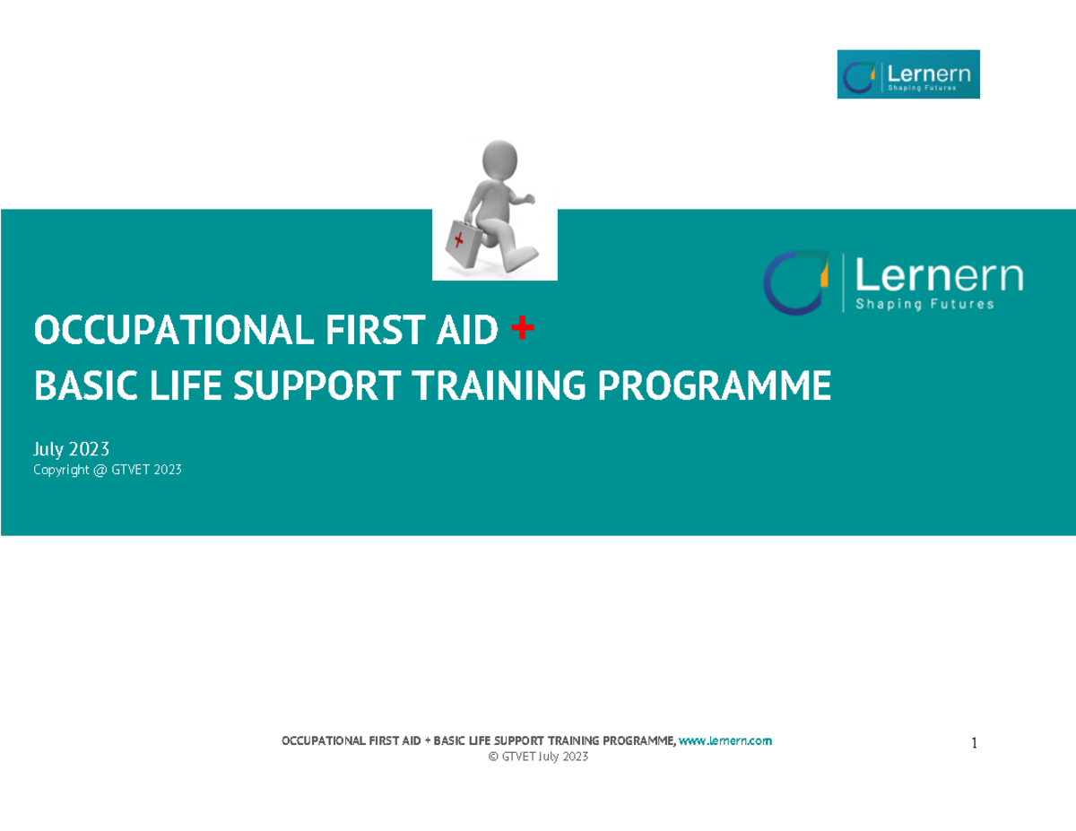 First Aid and BLS Training July 18 - OCCUPATIONAL FIRST AID + BASIC ...