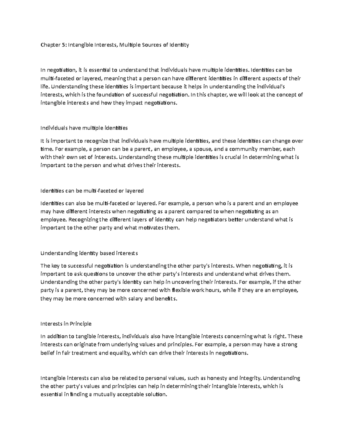 Mngt4720 Chapter 5 - Chapter 5: Intangible Interests, Multiple Sources ...