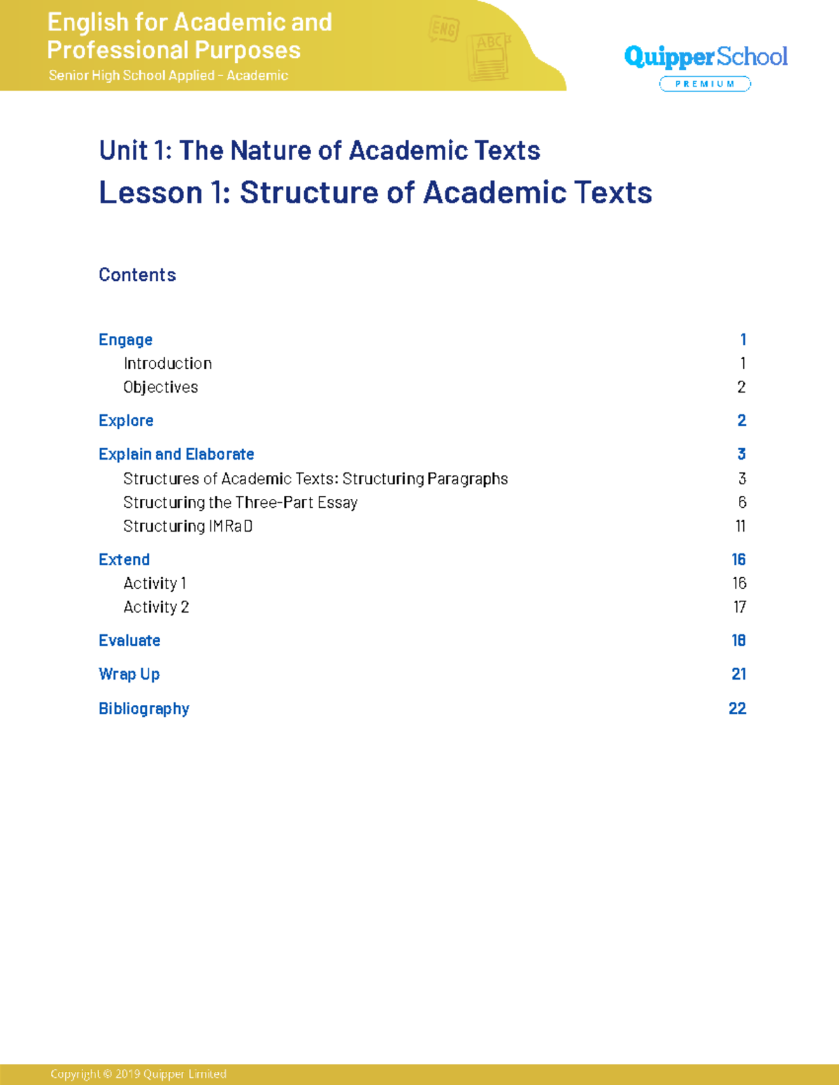 PDF (SG) EAP11 12 UNIT 1 Lesson 1 Structure of Academic Texts - Unit 1 ...