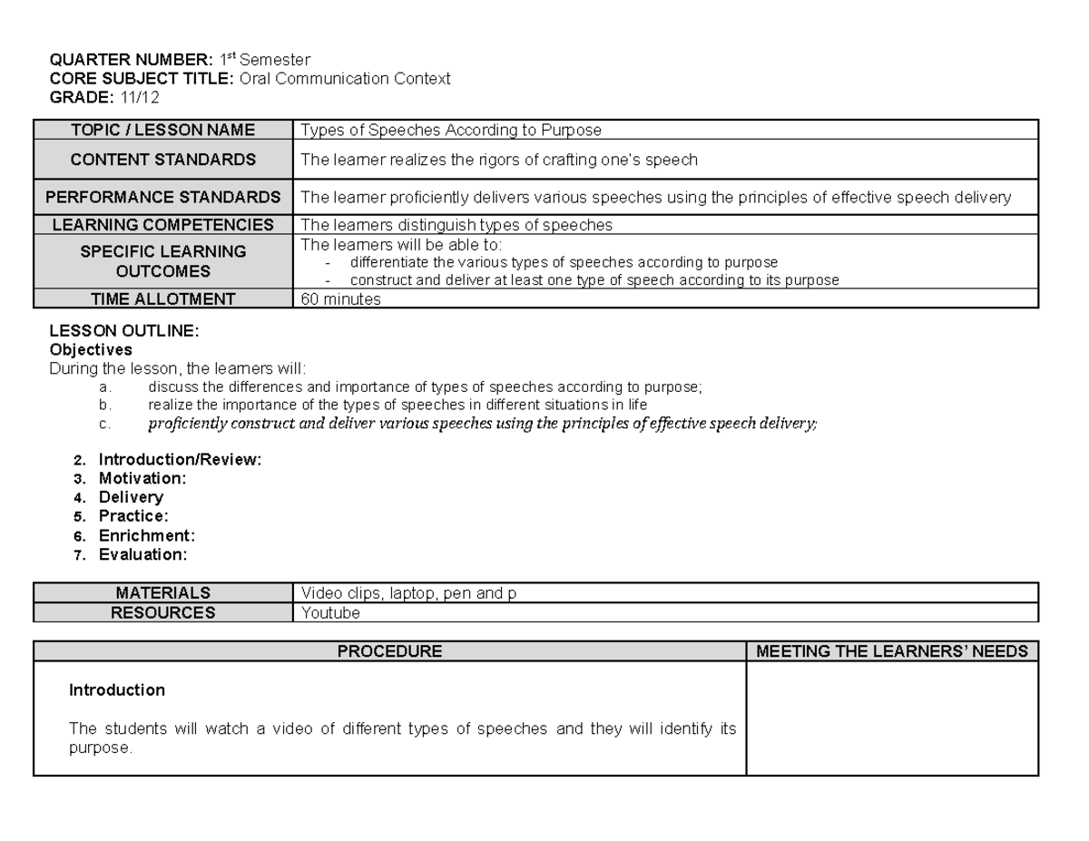 TG OC group 4 - Teachers Guide - QUARTER NUMBER: 1 st Semester CORE ... TG OC group 4 - Teachers Guide - QUARTER NUMBER: 1 st Semester CORE ...