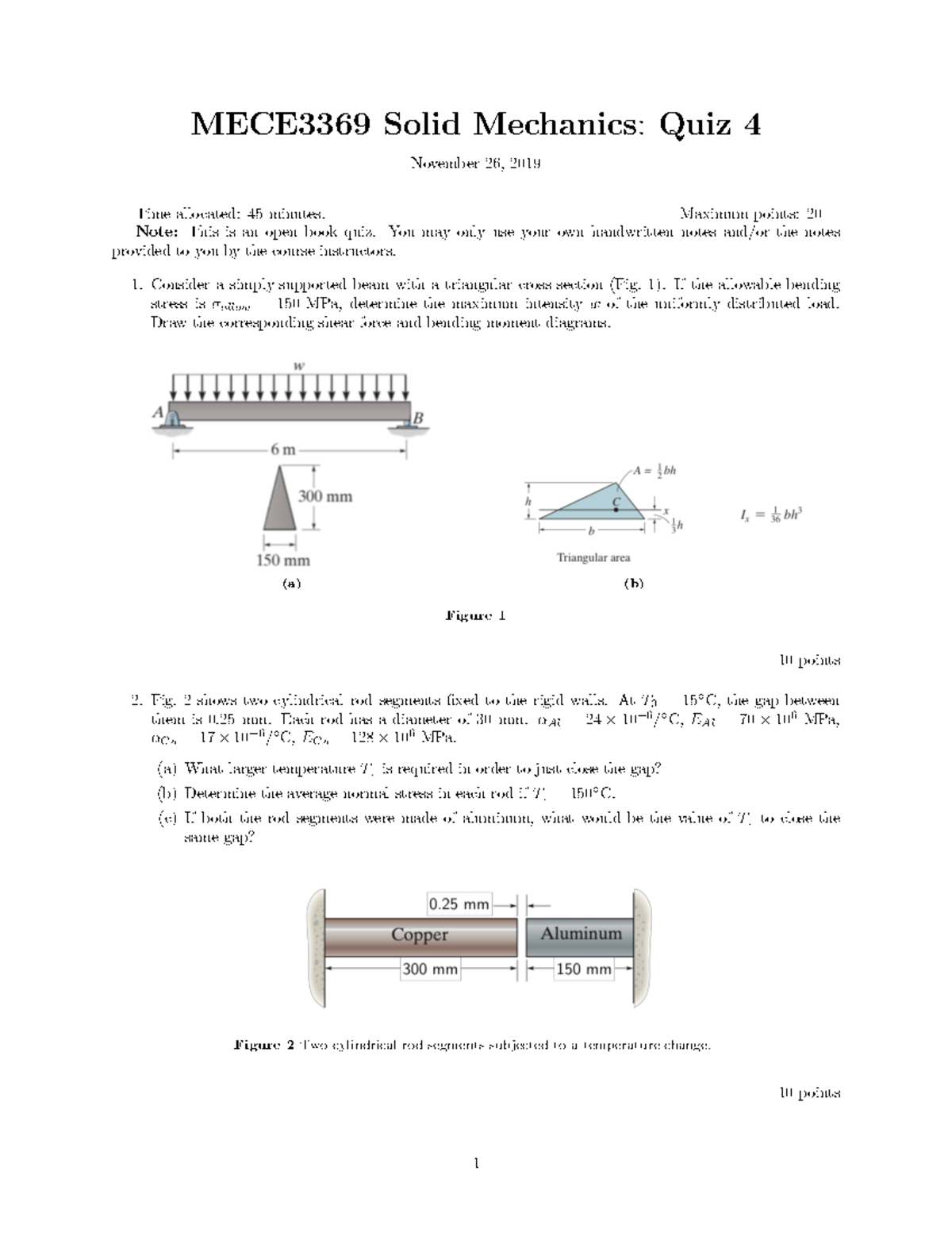 Q4Sol19 - Question Bank 4 Solution - MECE3369 Solid Mechanics: Quiz 4 ...