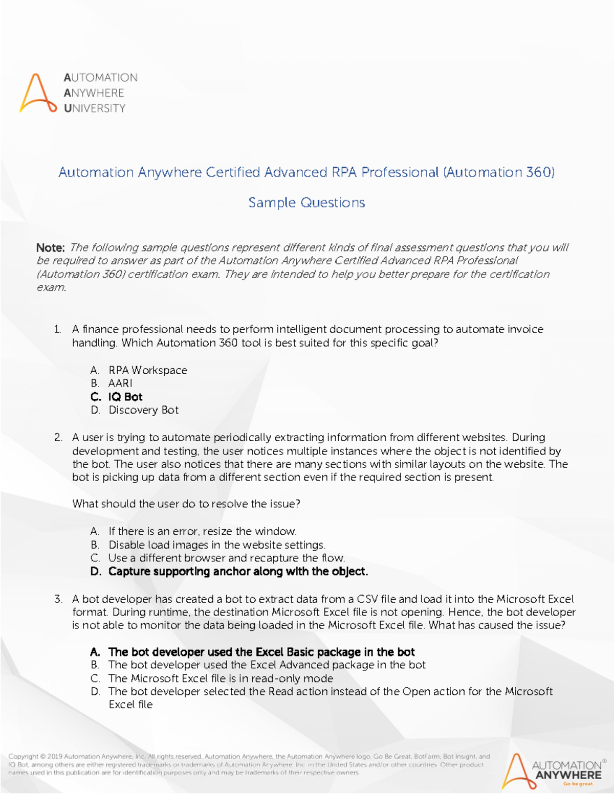 O867uzqw33dj-Automation Anywhere Advanced Certification-Sample ...