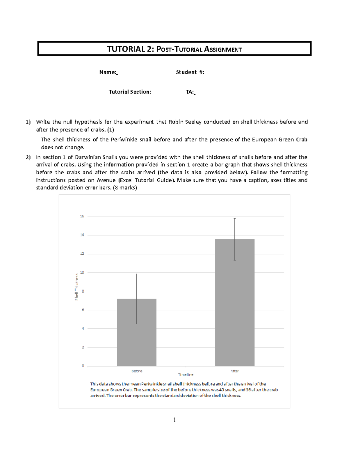Bio 1M03 Tutorial 2 Post-tutorial Assignment- Natural Selection Fall 20 - bio 1m03 - Studocu