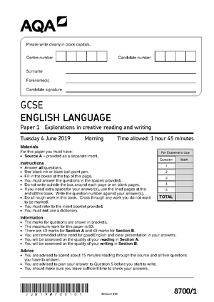 GCSE English Language Free Writing Task - GCSE English Diagnostic Free ...