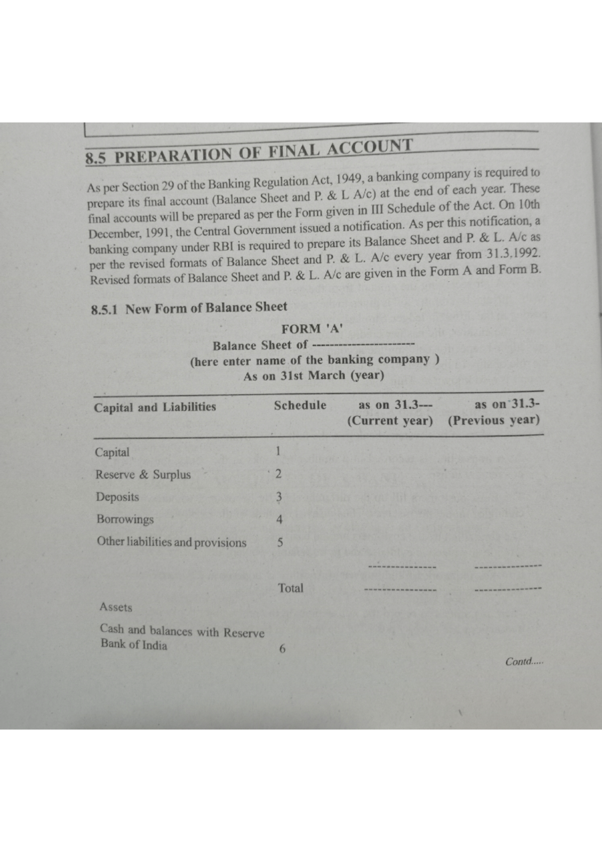 Preparation of final accounts of banking companies - Master of commerce ...