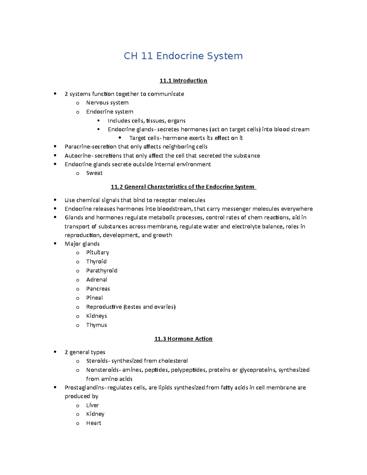 RA CH 11- Endocrine System - CH 11 Endocrine System 11 Introduction 2 ...