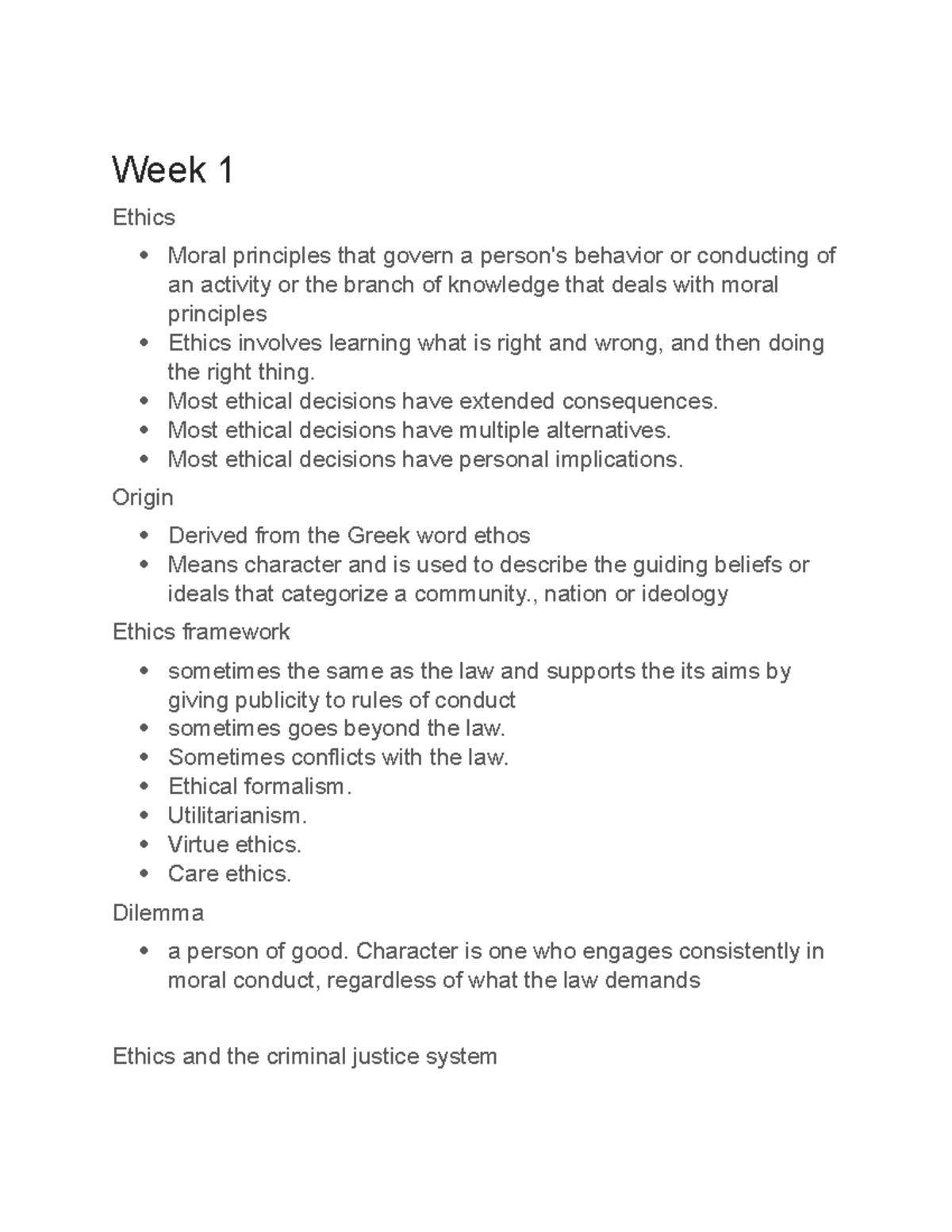Professional ethics, accountability and integrity week 1-4 - Week 1 ...