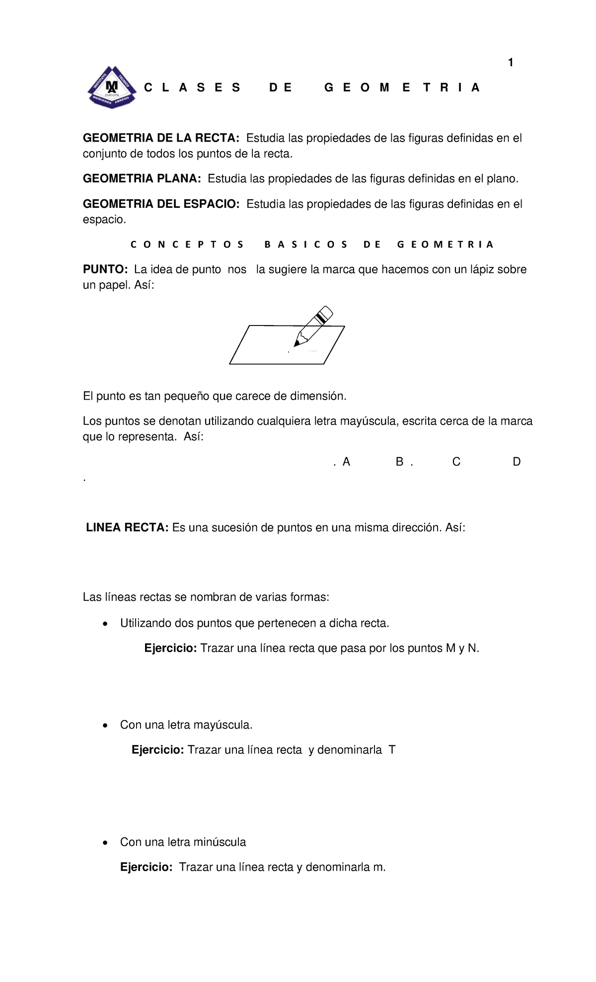5 hojas Clases de Geometr A a Original 10803 - C L A S E S D E G E O M ...
