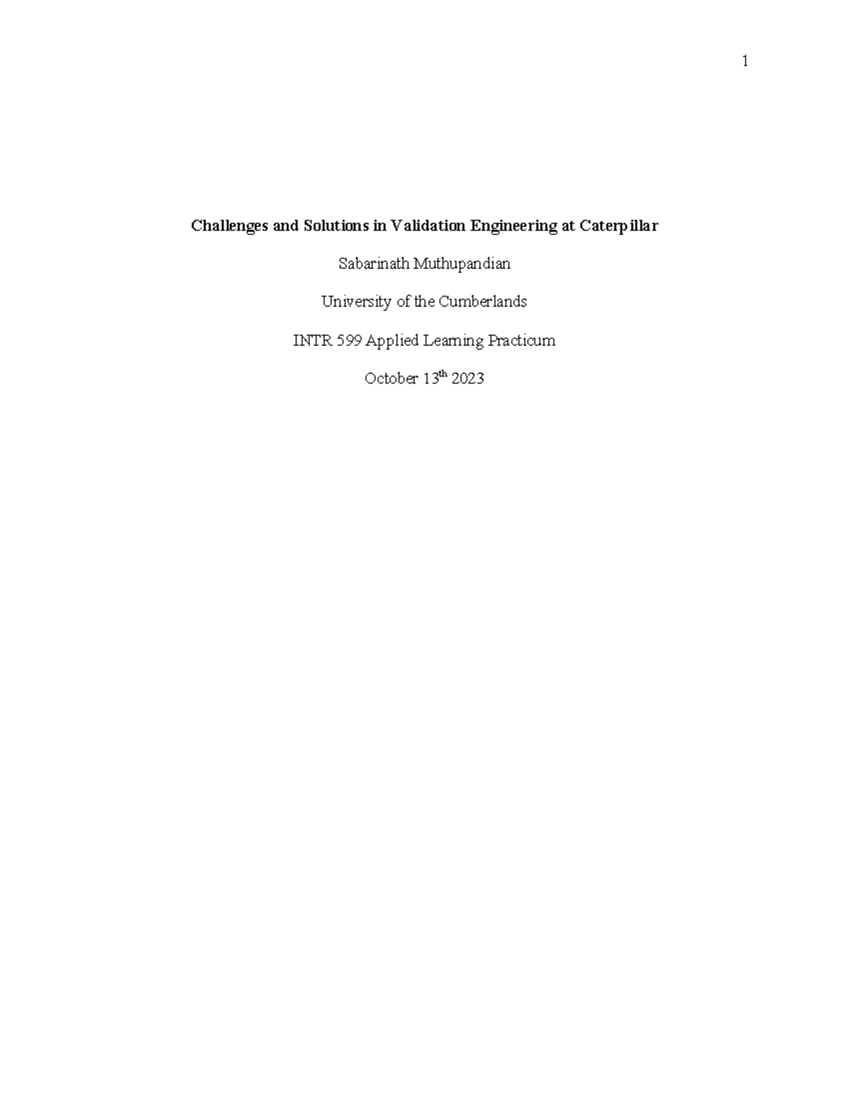 Assignment - Report on 2 questions - Challenges and Solutions in ...