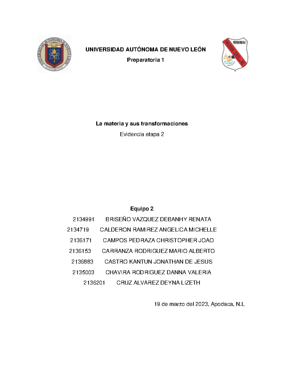 Equipo 2 E2 LMy T - Evidencia 2 La materia y sus transformaciones ...