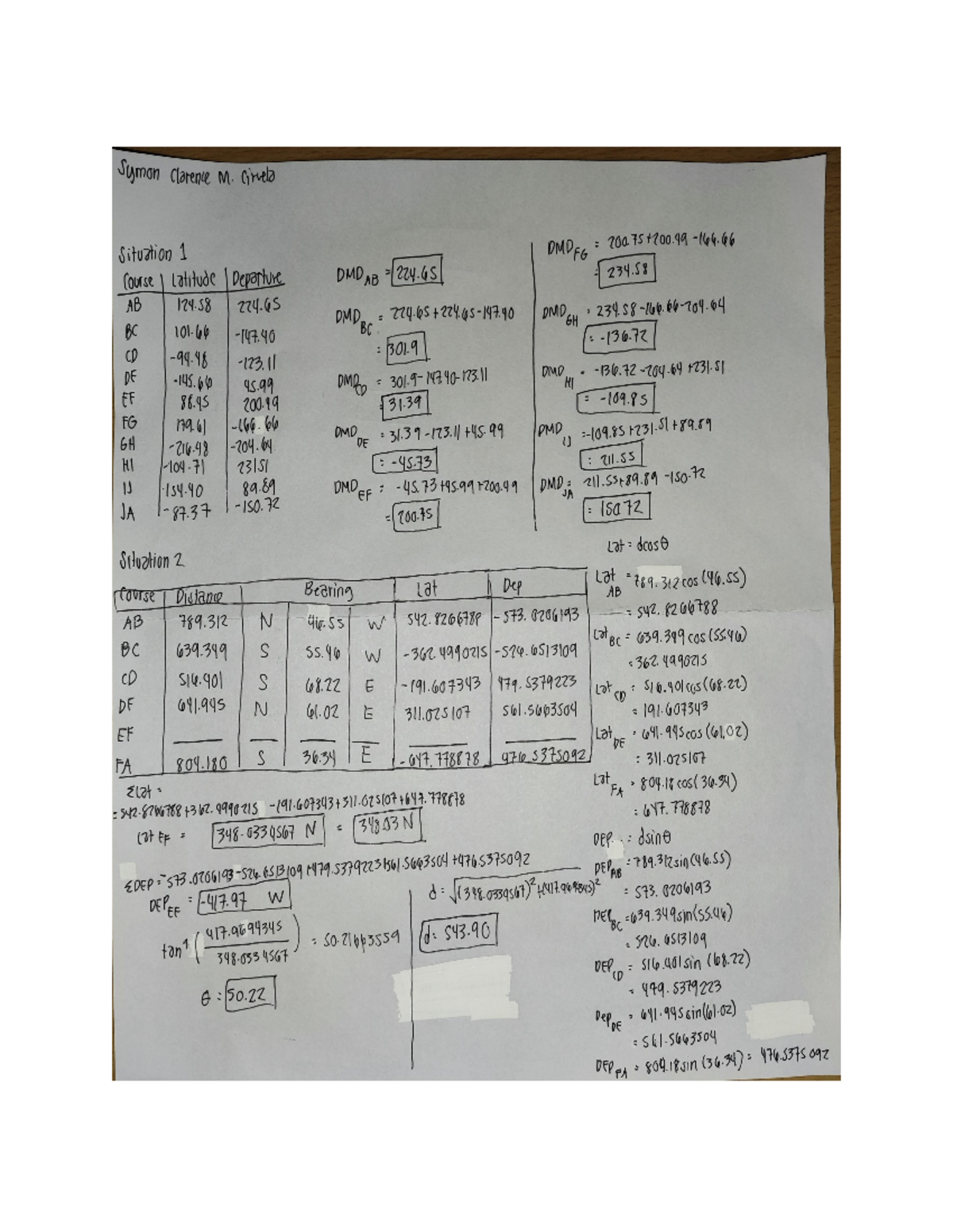 Solution Surveying - Symon clarence M. circelo Situation 1 DMDFG Course ...