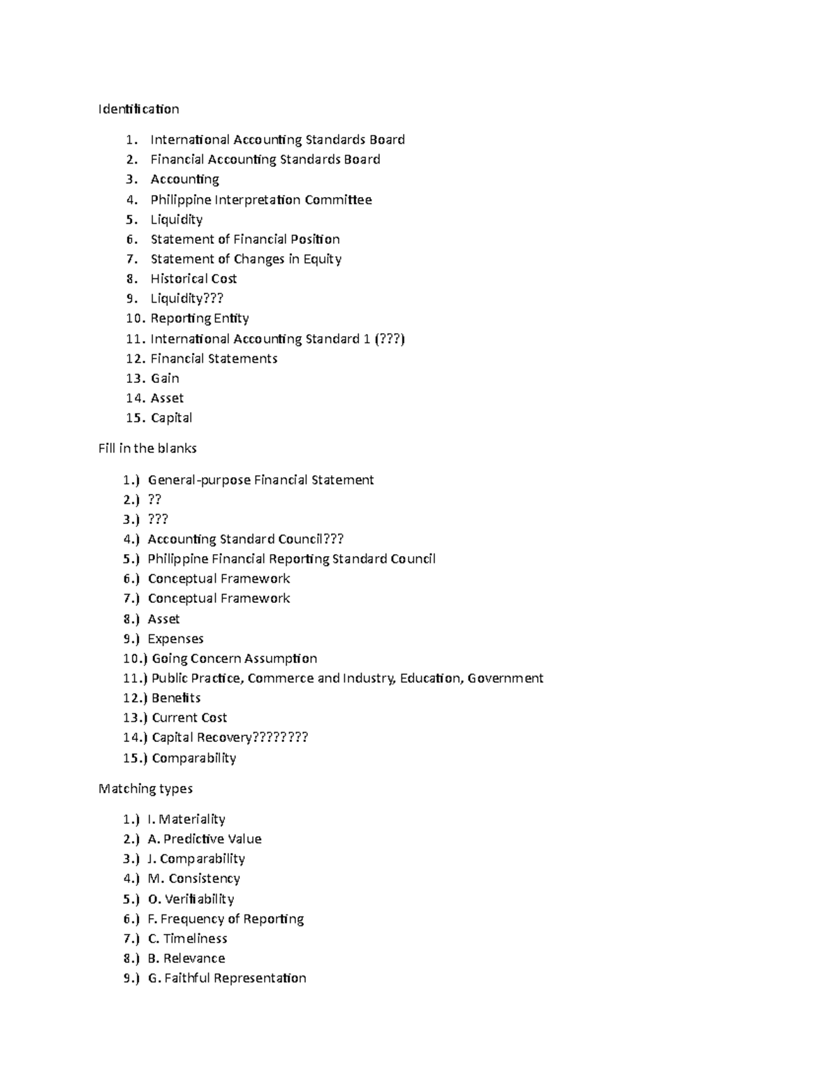 Identification - Identification International Accounting Standards ...