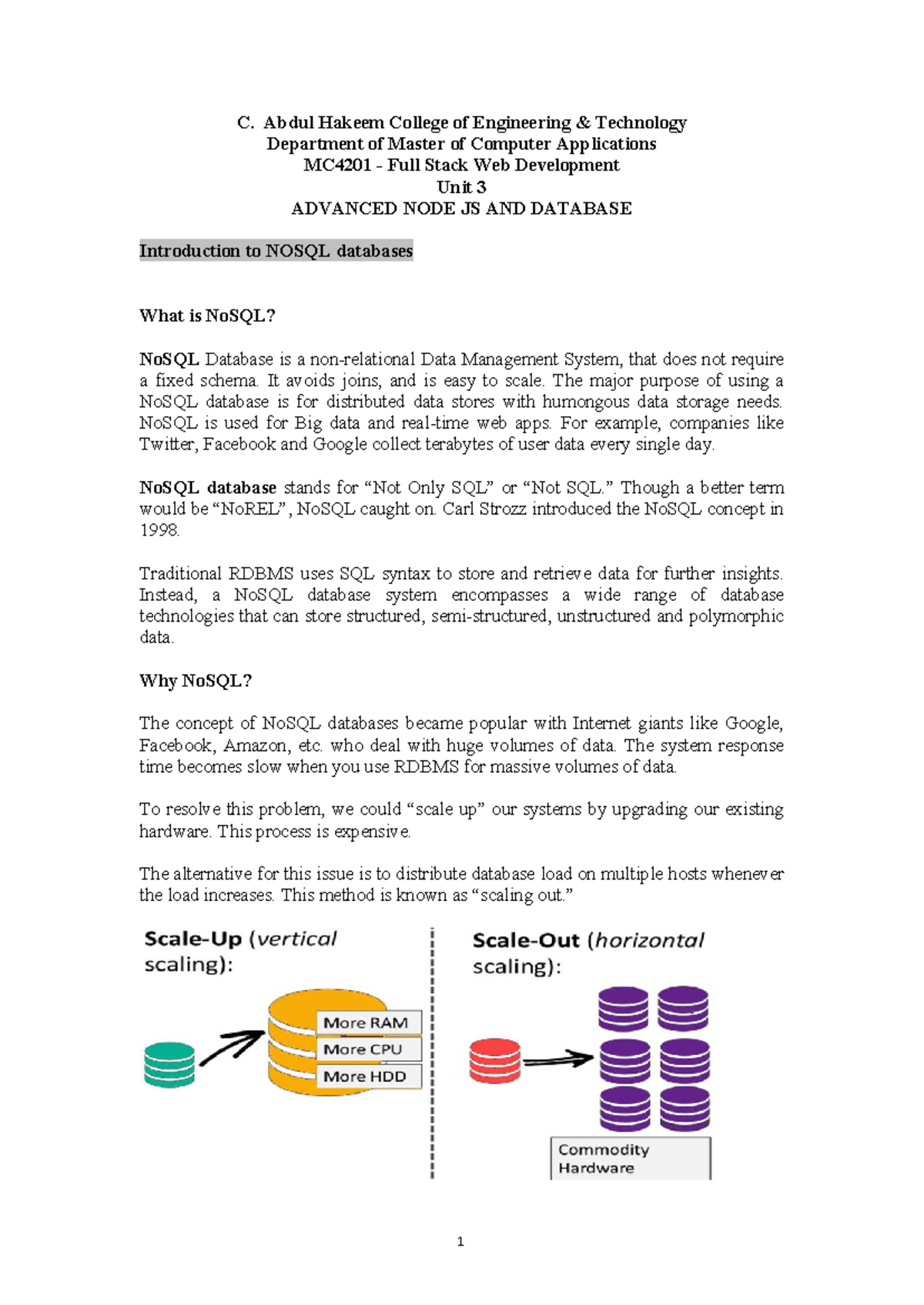MC4201 - Full Stack Web Development Unit 3 - C. Abdul Hakeem College of ...