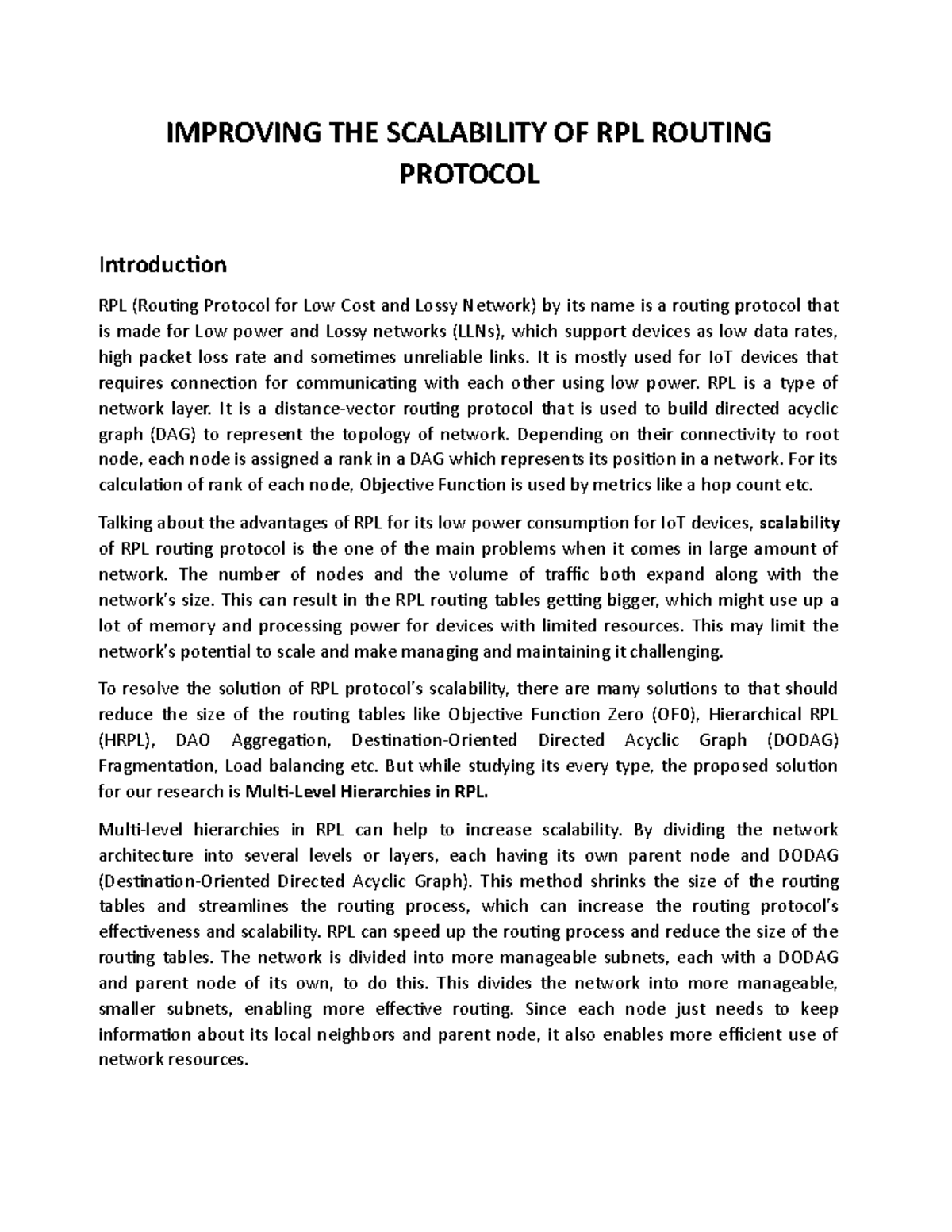 Improving The Scalability Of Rpl Routing Improving The Scalability Of Rpl Routing Protocol