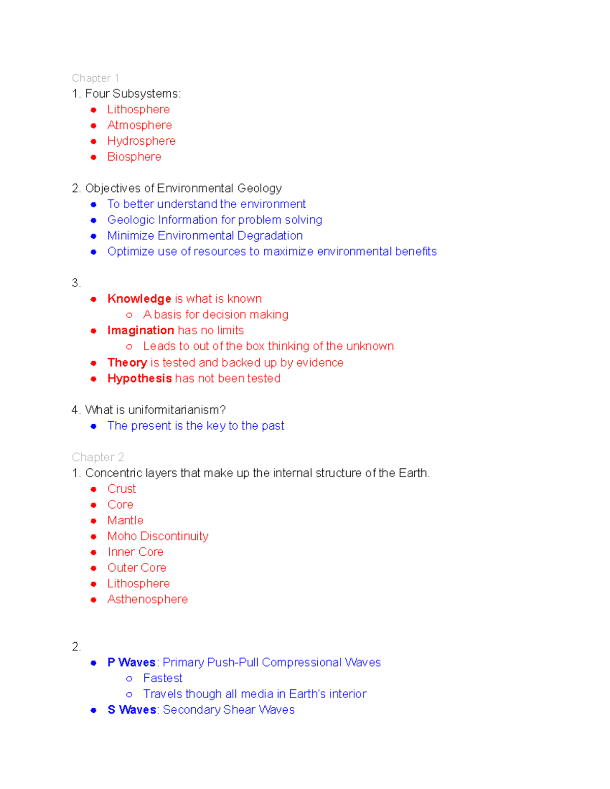 Final Exam Study Guide - Chapter 1 Four Subsystems: Lithosphere ...