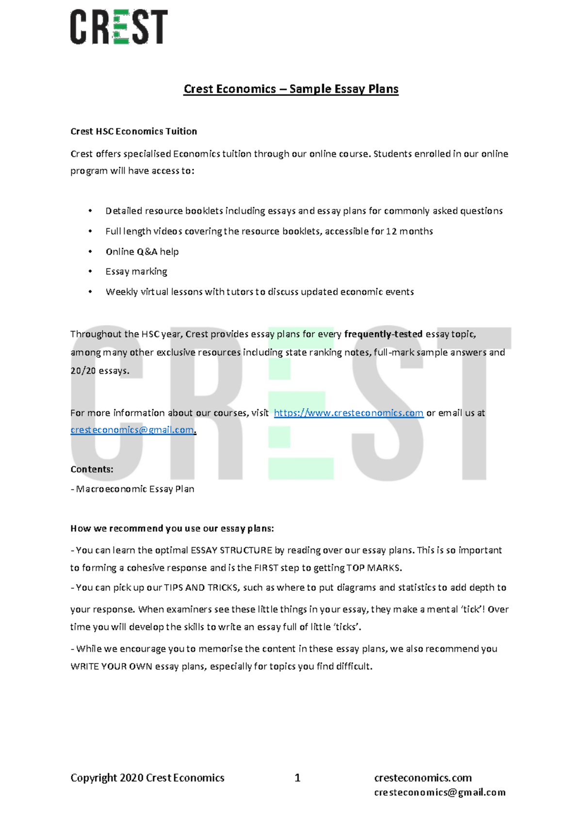 Sample-Essay-Macro - Practice Essay - Crest Economics – Sample Essay ...