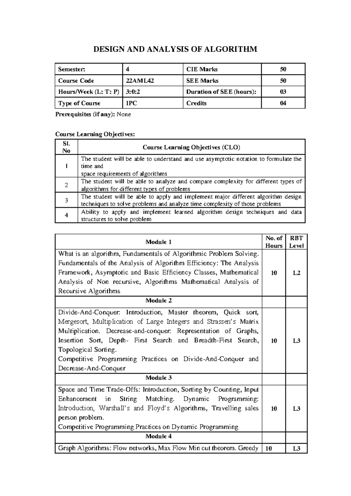 Design AND Analysis OF Algorithm - DESIGN AND ANALYSIS OF ALGORITHM ...