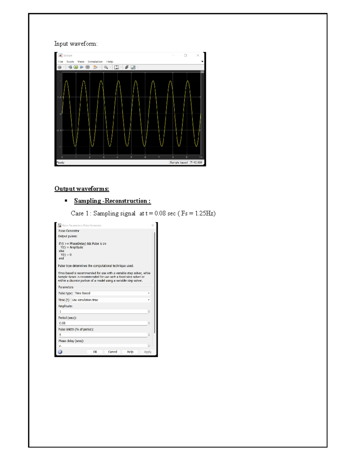 Adc Back Assignment Antenna Input Waveform Output Waveforms