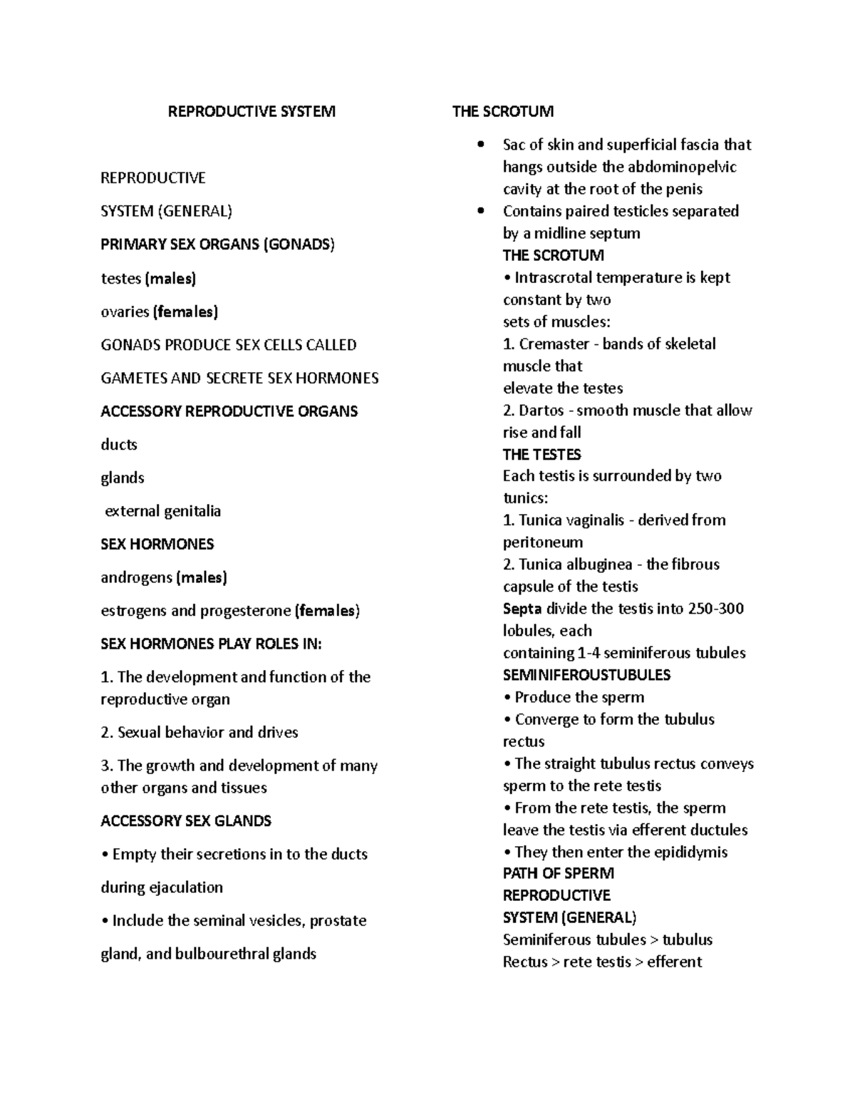 Reproductive System reviewer - REPRODUCTIVE SYSTEM REPRODUCTIVE SYSTEM ...