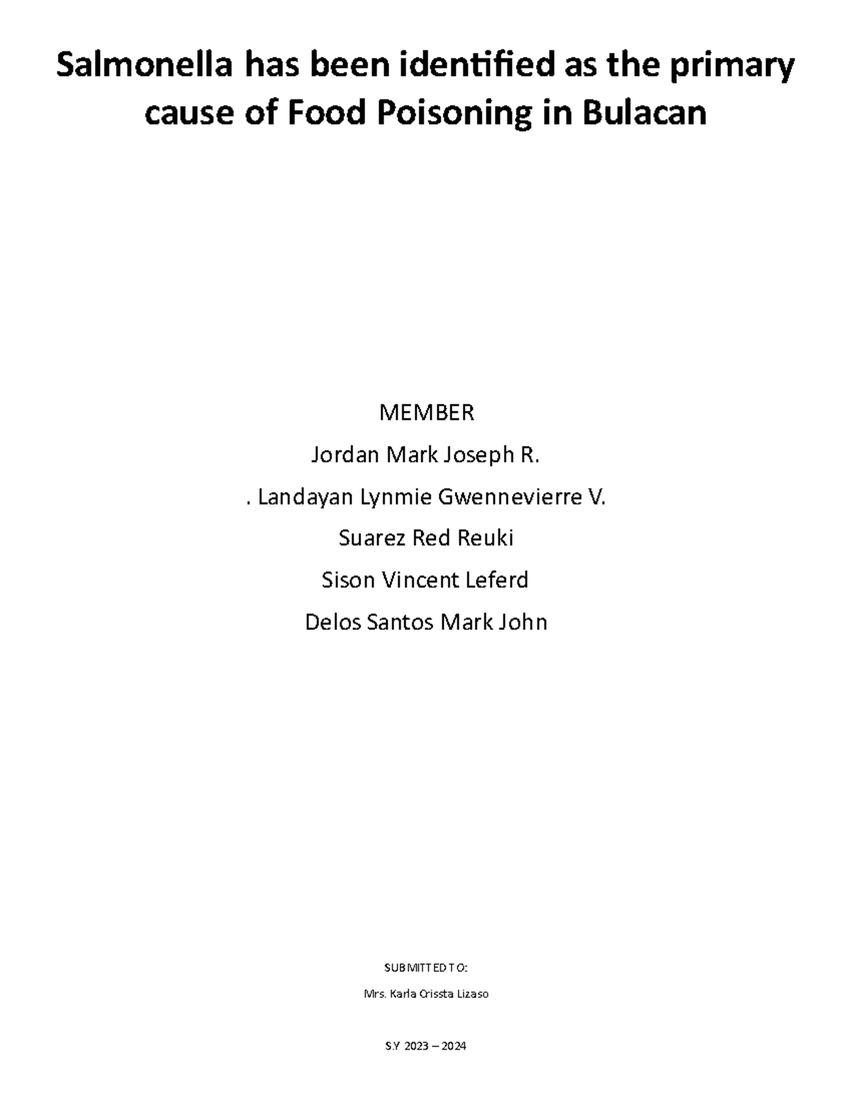 Salmonella Illness Group 7dnsjbdasjdjs - Salmonella has been identified ...