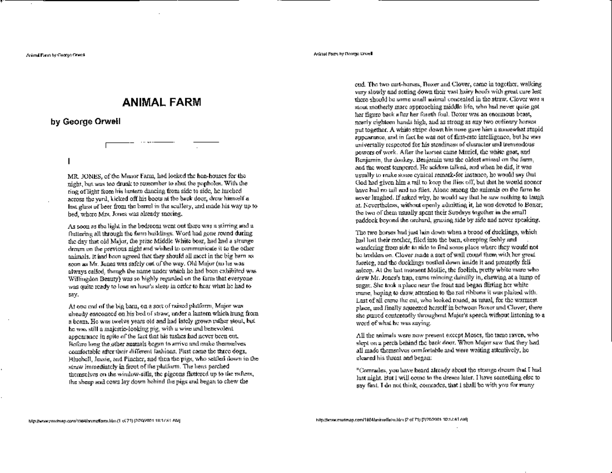 Animal Farm PDF - ITS GOOD - TXMI 3210 - Studocu