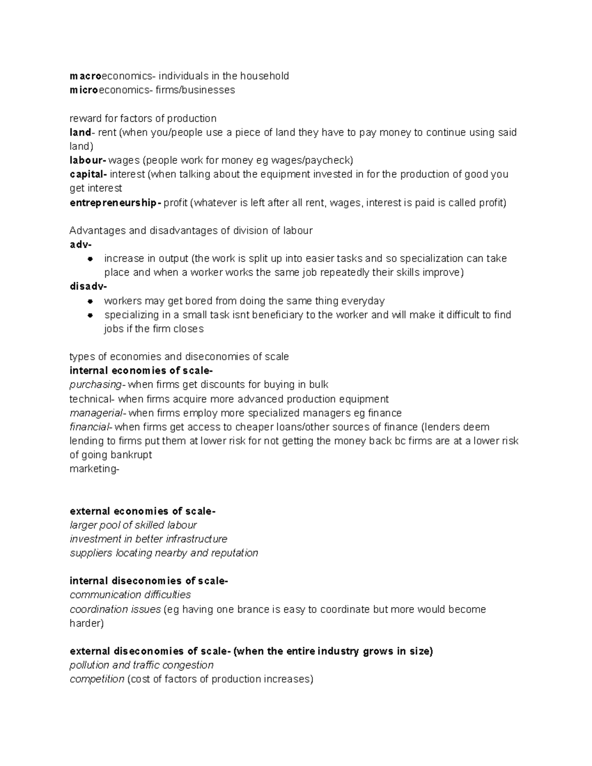 Econ revision - Summary Business organization - macroeconomics ...
