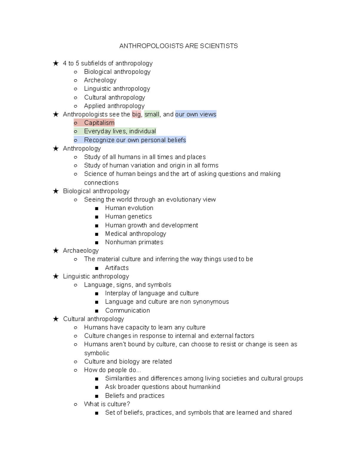 ANTH 101 Introduction - ANTHROPOLOGISTS ARE SCIENTISTS ★ 4 to 5 ...