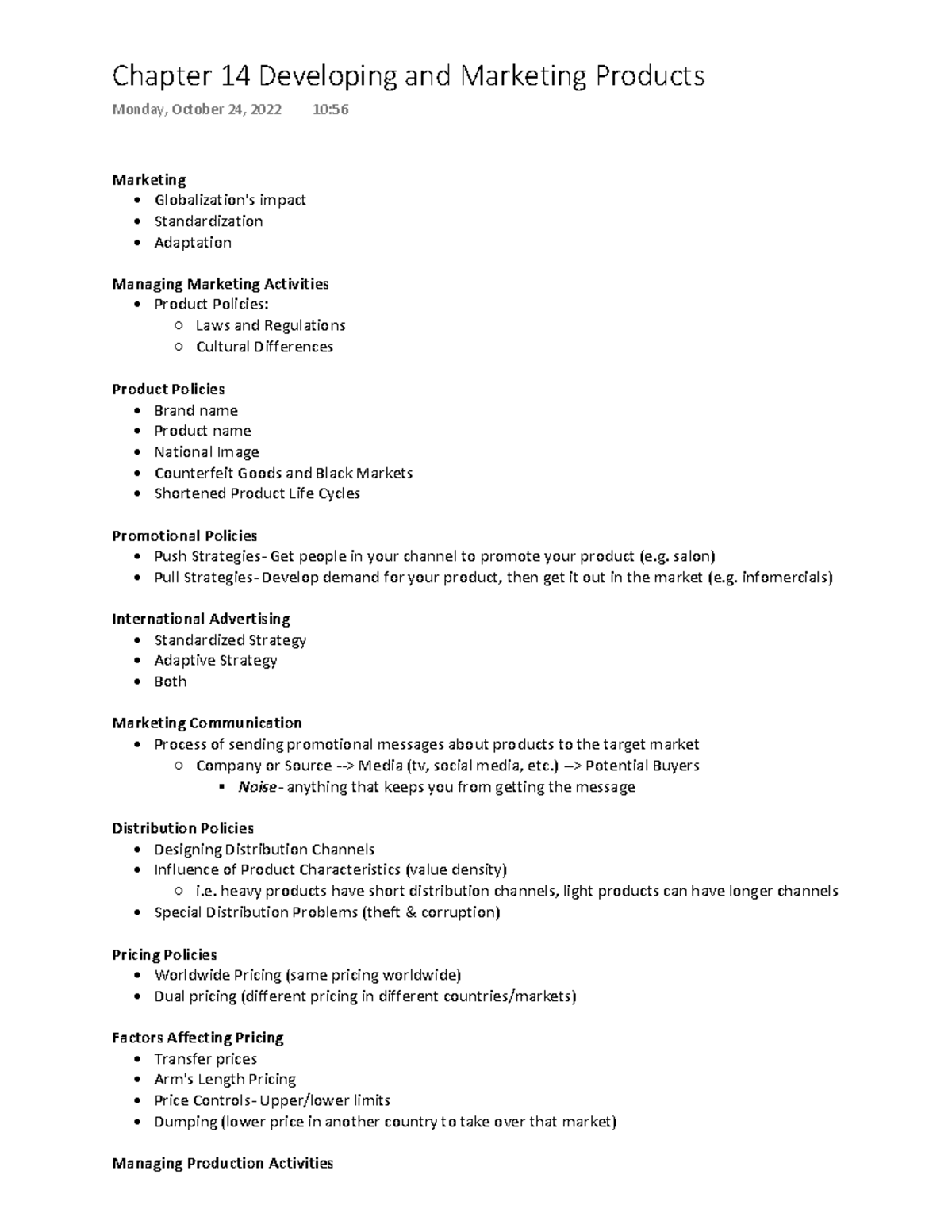 Chapter 14 Developing and Marketing Products - Marketing - Globalization's impact ...