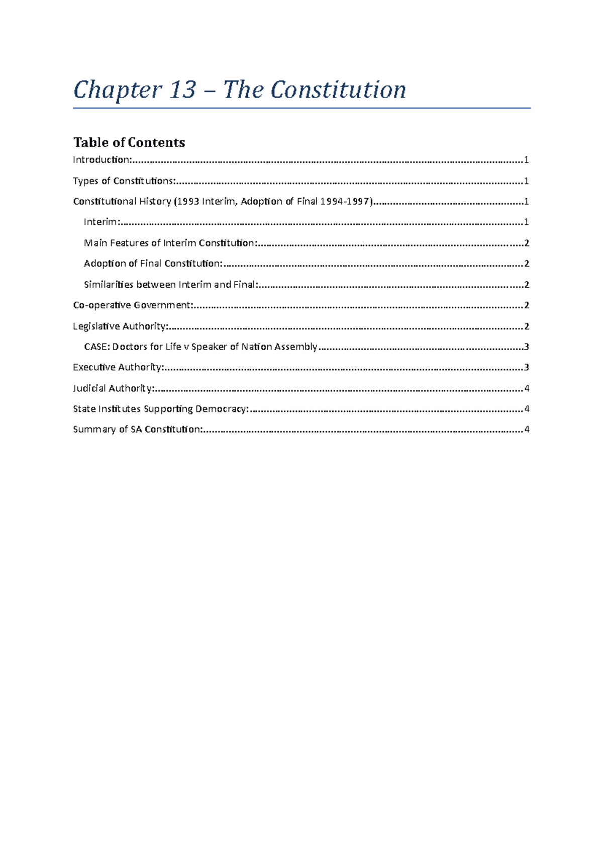 Chapter 13 - The Constitution - - Studocu