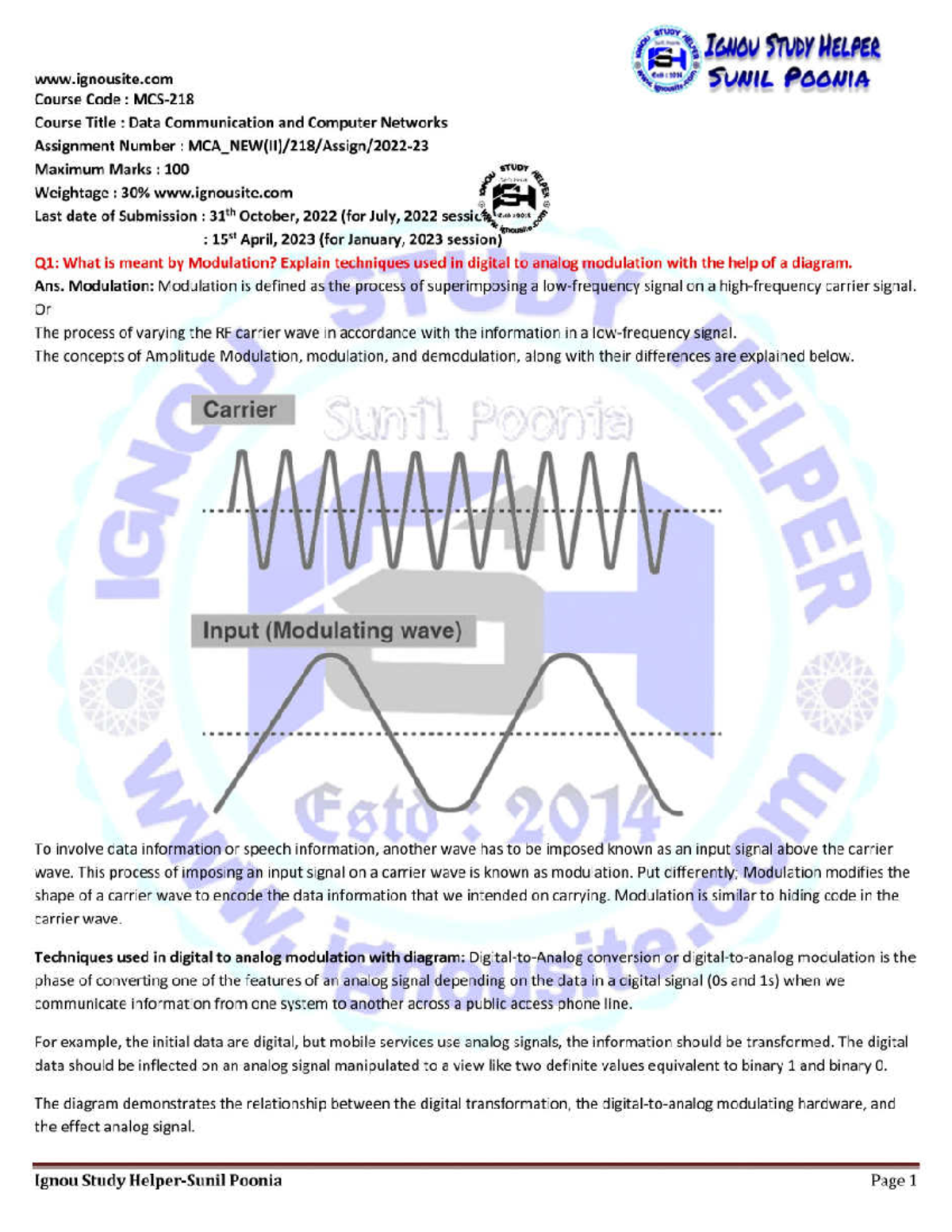 MCS-218 2022 23-1 - Master of Computer Application(MCA) - Studocu