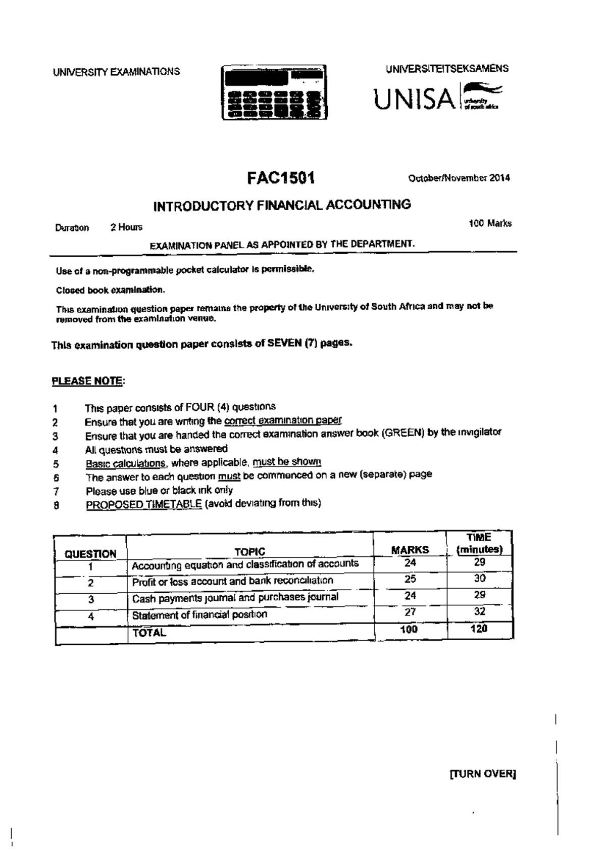 FAC1501-Exam-Oct - These are note and some summaries as well as ...