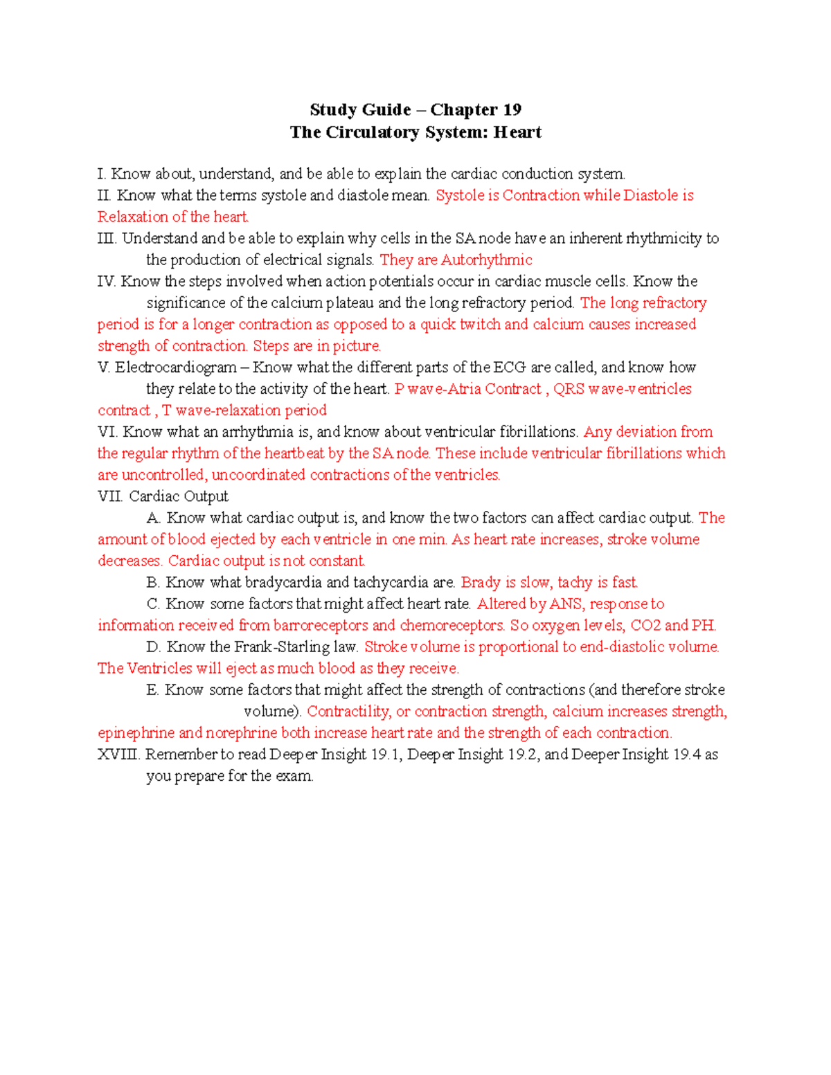 Study Guide - Chapter 19 - Study Guide – Chapter 19 The Circulatory ...