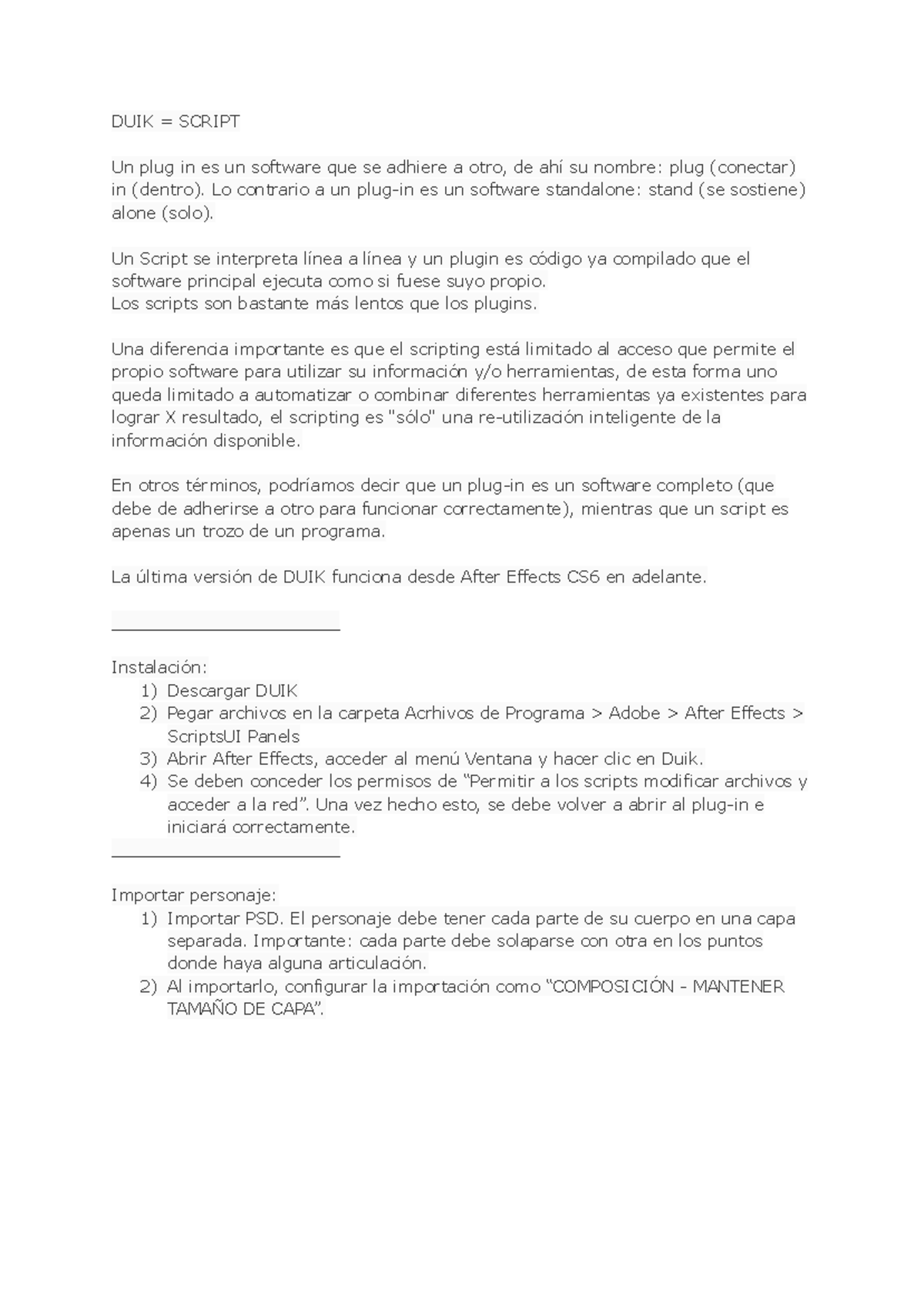 Instalación DUIK y Walk Cycle automático - DUIK = SCRIPT Un plug in es ...