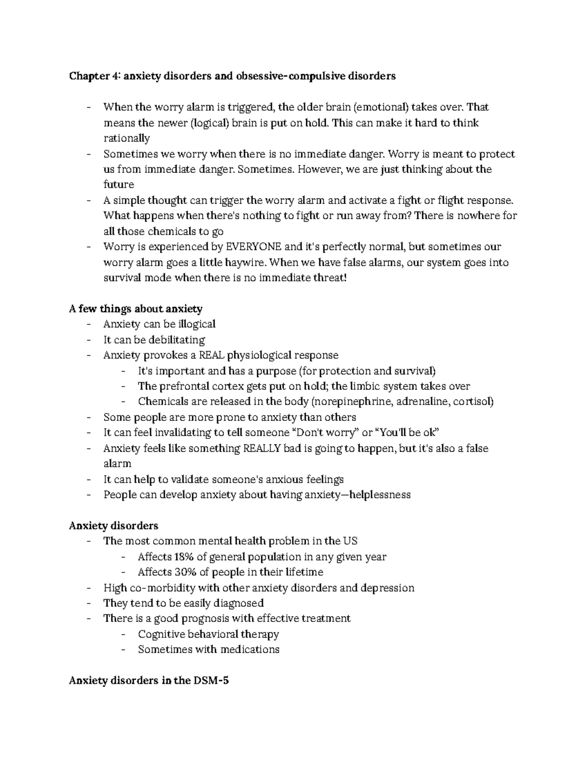 Chapter 4: Anxiety Disorders and Obsessive Compulsive Disorders ...