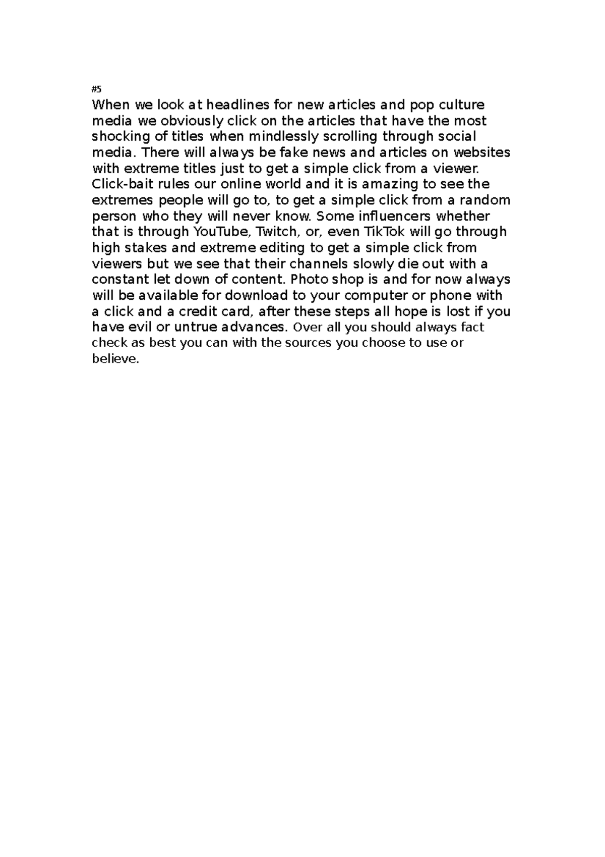 Disscusion #5 - In-depth reflection of discussion in class along with ...