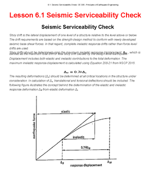 Earthquake Loading Sample Problem with Solution - Earthquake Engineering - Studocu