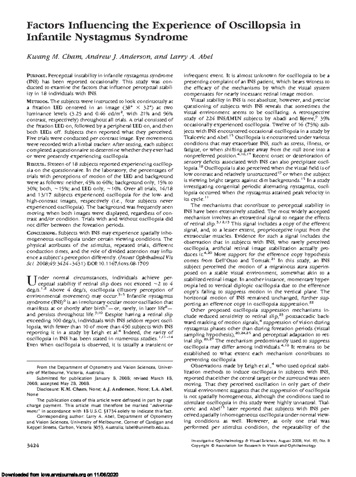 Factors Influencing the Experience of Os - Factors Influencing the ...